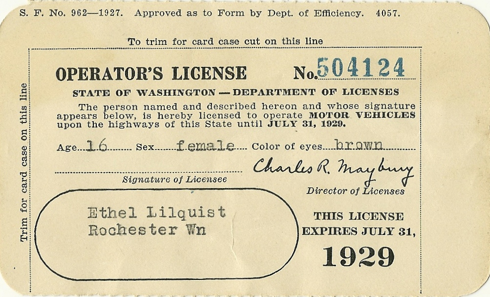 Washington State driver’s licenses history – Danny's License Plates