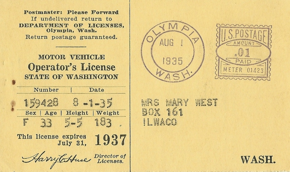 Washington State driver’s licenses history – Danny's License Plates