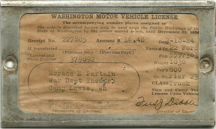 Vintage Washington State vehicle registration cards – Danny's License ...