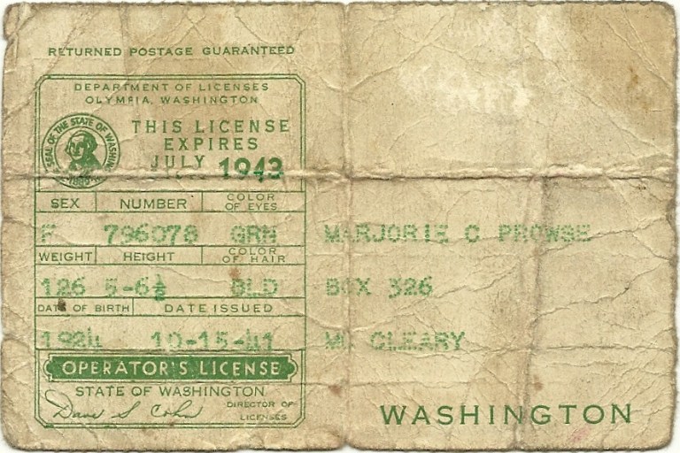 Washington State driver’s licenses history – Danny's License Plates