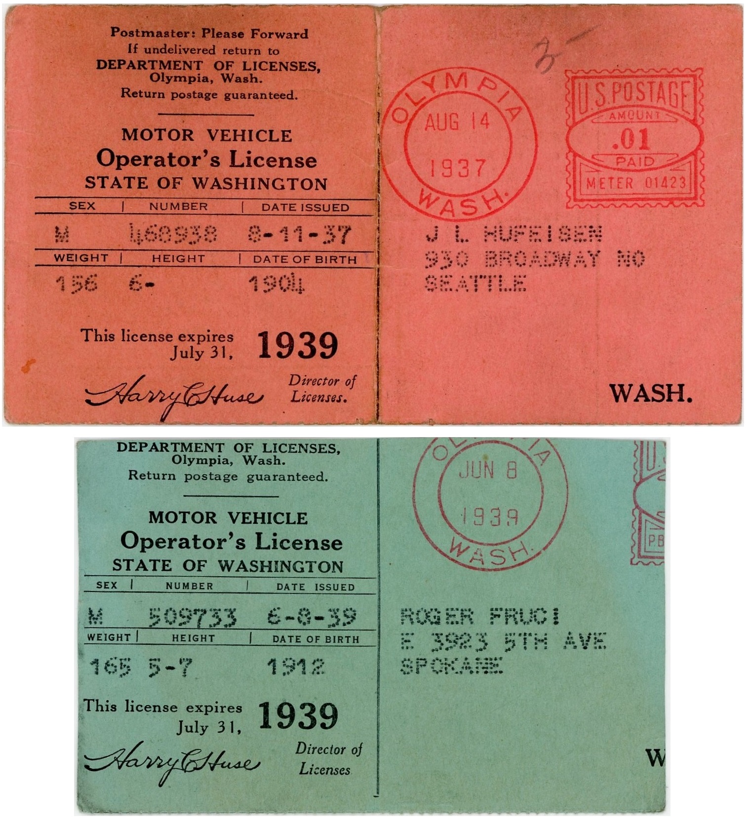 Washington State driver’s licenses history – Danny's License Plates