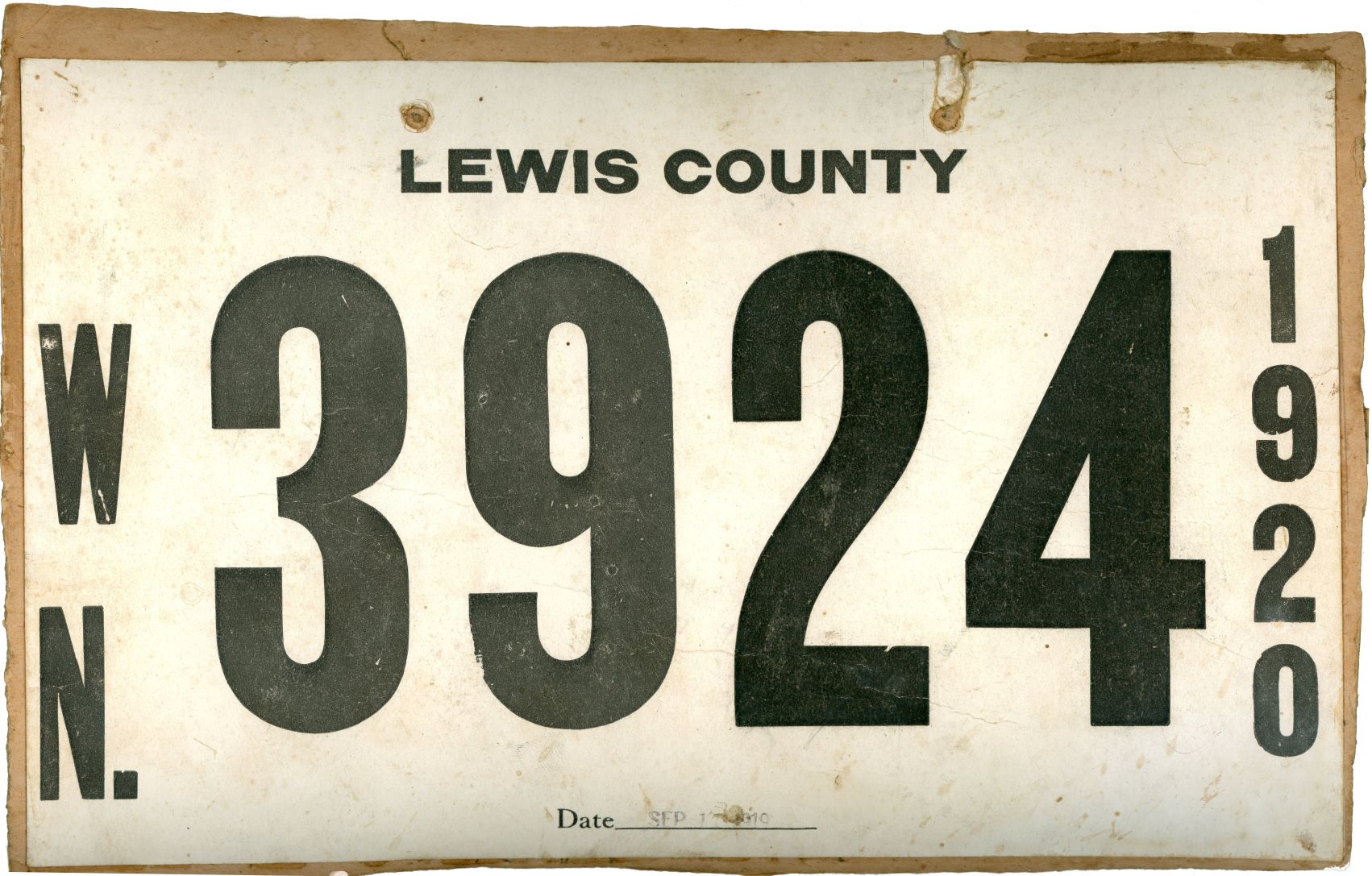 Sears-provided license plate – Danny's License Plates
