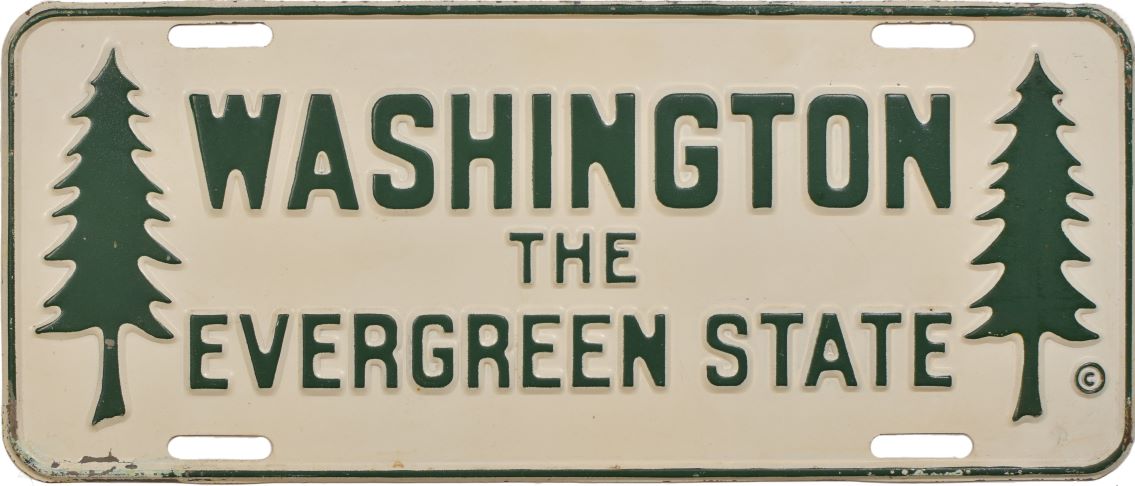 Washington’s custom front license plates of 1954 – Danny's License Plates