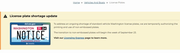 Flat License Plates in Washington – Danny's License Plates