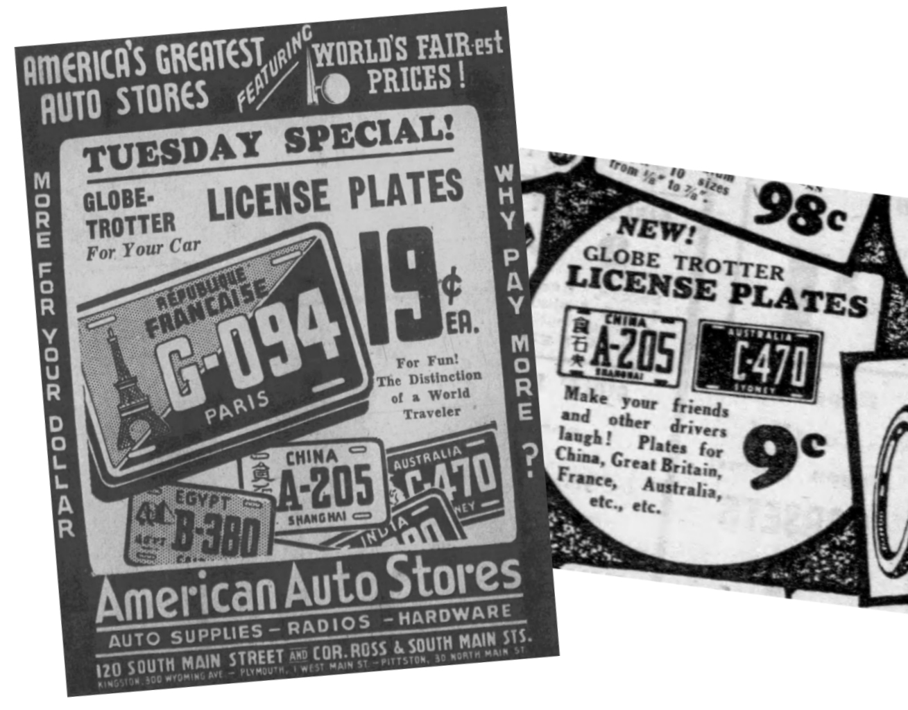 April Fools: Globe-Trotter gag license plates – Danny's License Plates